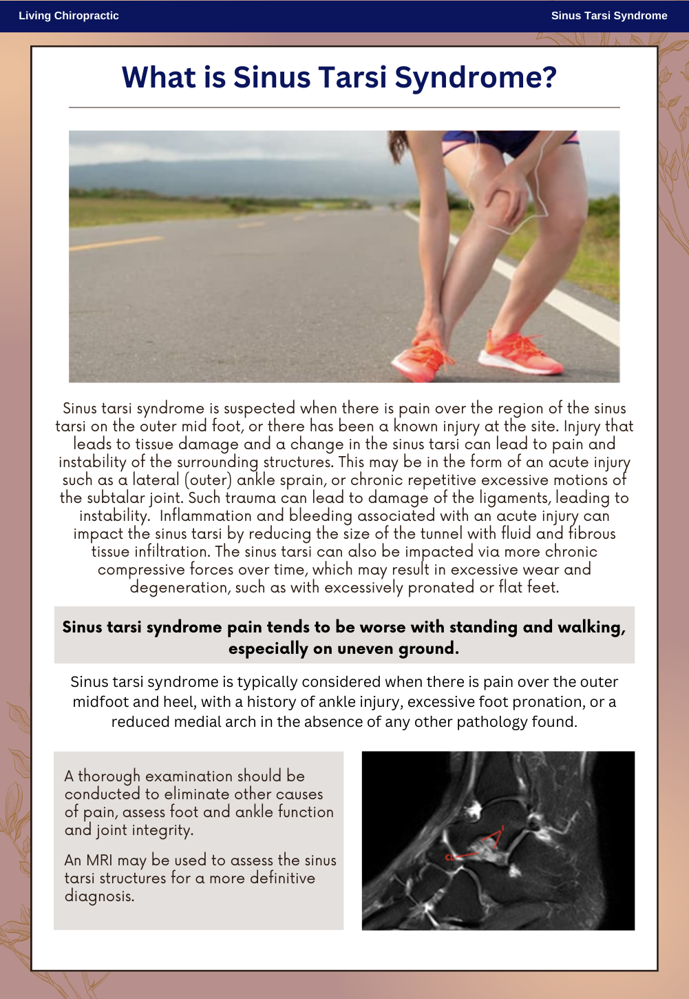 Sinus Tarsi Syndrome - Living Chiropractic